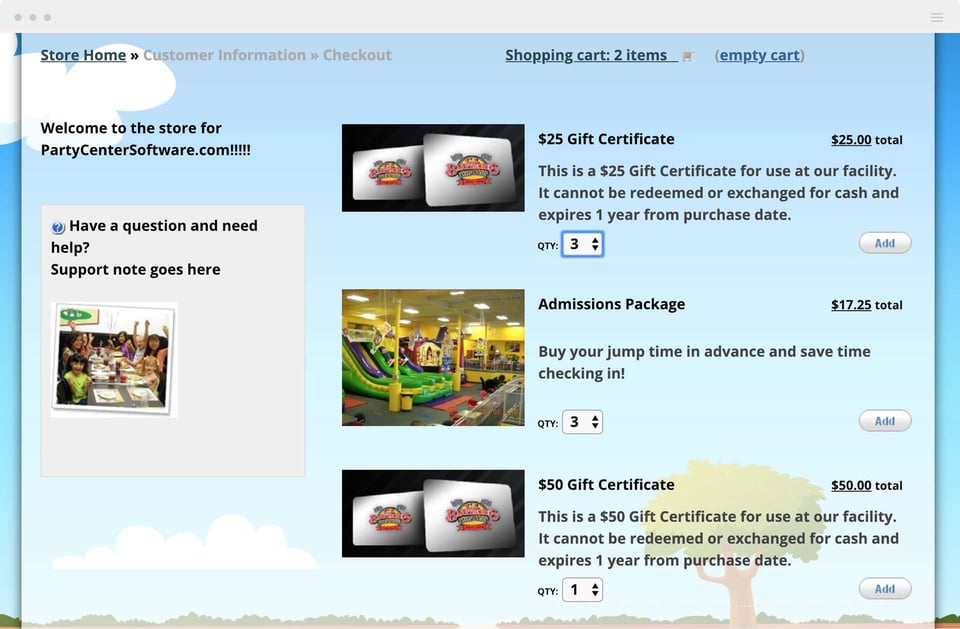 Party Center Software Features