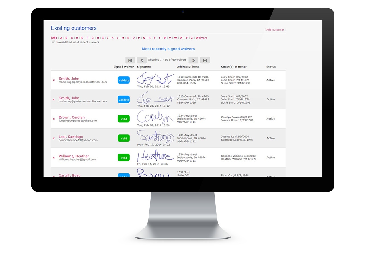 Online Waivers Software - Integrated Electronic Waiver System