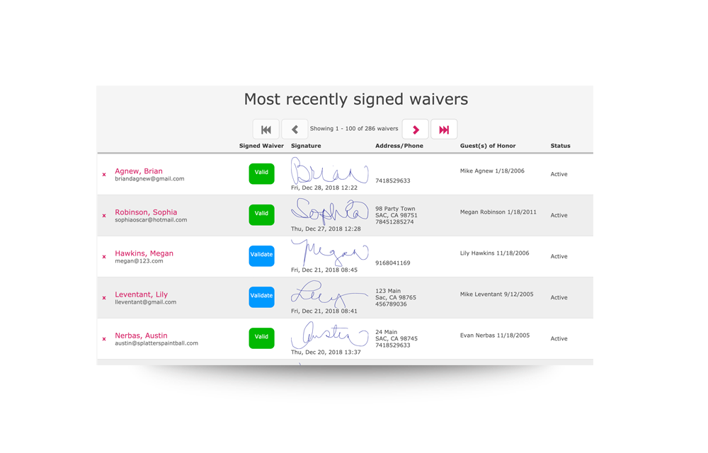 Online Waivers Software - Integrated Electronic Waiver System